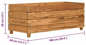 vidaXL Marketos Vyvýšený záhon 100x40x38 cm recyklované teakové dřevo a ocel