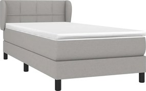 vidaXL Box spring postel s matrací 100 x 200 cm textil [3126221] Barva: světle šedá