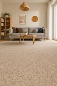 Lano, Metrážový koberec Supersoft 250 béžový, šíře 4m, béžová, ab (mřížka), ložnice