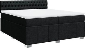 Box spring postel s matrací černá 200x200 cm textil 3287184