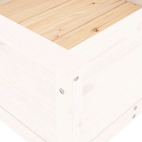 Zahradní truhlík bílý 82,5 x 82,5 x 39 cm masivní borové dřevo - Default Title