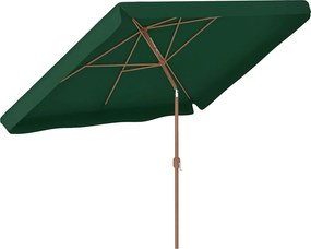 Outsunny Zahradní Slunečník 300x200 cm s Nastavitelným Úhlem, Hliníkovou Tyčí a UV ochranou 50+ pro Terasu a Zahradu Tmavě Zelená | Aosom
