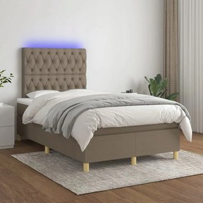 Fionshop 264253717 Box spring postel s matrací a Led taupe 120 x 200 cm t