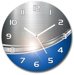 Wallmuralia Skleněné hodiny kulaté Metalová abstrakce fi 30 cm