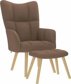 vidaXL Relaxační křeslo s podnožkou textil [4016785] Barva: Hnědá