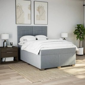 Box spring postel s matrací světle šedá 140 x 200 cm textil 3290511