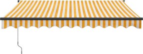 Zatahovací markýza žlutá a bílá 3 x 2,5 m textil a hliník 3154456