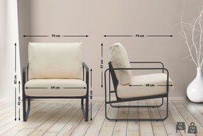 Relaxační křeslo Manea umělá kůže – krémová