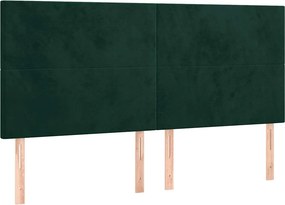 Čelo postele tmavě zelené 200x5x118/128 cm sametové 3116121