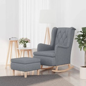 Houpací křeslo se stoličkou světle šedé textil 3121272