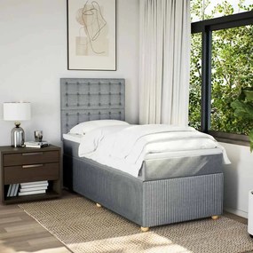 Box spring postel s matrací světle šedá 90x190 cm textil 3291925