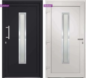 vidaXL Vchodové dveře bílé 98 x 200 cm [279225] Barva: antracitová zvenku / bílá uvnitř