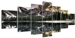 Obraz jezera v horách (210x100 cm)