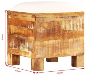 Úložná lavice hnědá / krémová Dekorhome 40 cm
