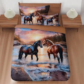 3 dílné povlečení Polycotton Horse dream 200x140cm+90x70cm TiaHome