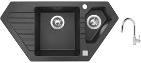 Set Sinks BRAVO 850.1 Granblack + baterie Sinks MIX 35 P chrom