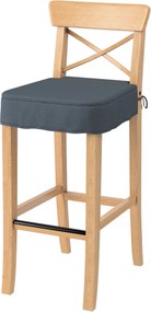 Sedák na židli IKEA Ingolf - barová barva modrá látka pletený vzor