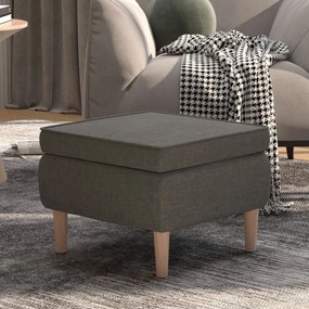 Stolička s dřevěnými nohami tmavě šedá textil 329447