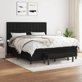 Box spring postel s matrací černá 180x200 cm textil 3136935
