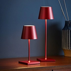 LED stolní lampa Nuindie baterie mini 25cm červená