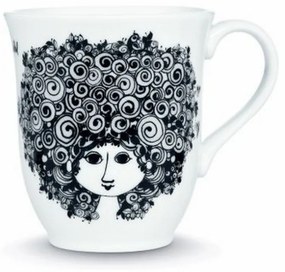 Porcelánový hrnek Rosalinde black 350ml, Bjorn Wiinblad Dánsko