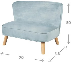 Světle modrá sametová dětská pohovka 70 cm Lil Sofa – Roba