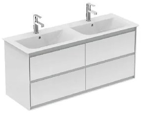 Ideal Standard Connect Air - Skříňka pod dvojumyvadlo 120 cm, lesklá bílá/matný světle šedý lak E0822KN