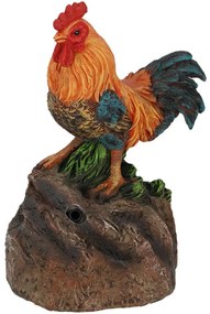 Zahradní figurka z polyesterové pryskyřice Rooster, 11,4 cm, vícebarevná