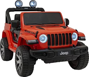 Ramiz Elektrické auto Jeep Wrangler Rubicon pro děti Oranžové + dálkové ovládání + MP3 LED rádio + EVA kola