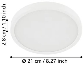 Eglo 900654 - LED Koupelnové stropní svítidlo FUEVA LED/17W/230V bílá IP44