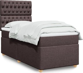 Box spring postel s matrací tmavě hnědá 90x200 cm textil 3293473