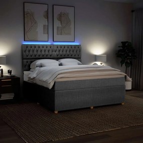 Box spring postel s matrací světle šedá 180 x 200 cm textil 3294442