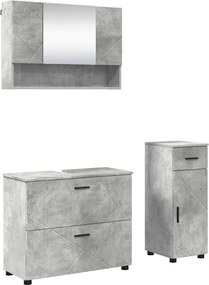Sada koupelnového nábytku 3 ks Betonově šedá 76,5 x 35 x 64 cm 3393036