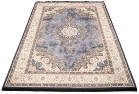 Kusový koberec pratelný VICTORIA 36440 Klasický pogumovaný krémový šedý Rozměr: 120x170 cm