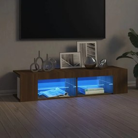 TV skříňka s LED osvětlením hnědý dub 135 x 39 x 30 cm