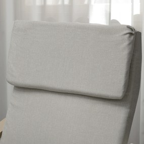 HOMCOM sada 2 lounge křesel s taburetem a područkou, opěrka hlavy, lněný potah, polyesterový polštář na nohy, eukalyptus, světle šedá 66,5 x 80 x 99 …