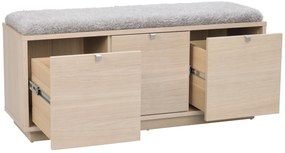 Rowico světle hnědá lavice s úložným prostorem CONFETTI a šedým sedákem 106 cm 103768