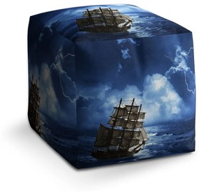 Sablio Taburet Cube Loď v bouřce: 40x40x40 cm