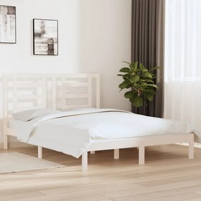 Rám postele bílý masivní borovice 160 x 200 cm,  3104359