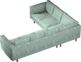 Potah na pohovku IKEA Norsborg rohová 5-místná barva zelená látka pletený vzor, vzorované