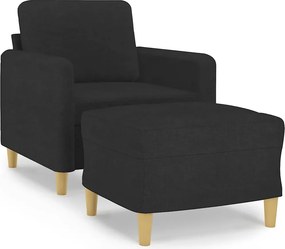 Křeslo s podnožkou černé 60 cm textil 3201188