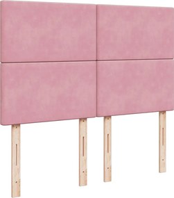 Box spring postel s matrací růžová 140x200 cm samet 3293229