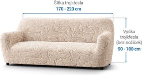 Bielastické potahy BRILLANTE béžové trojkřeslo (š. 170 - 220 cm)