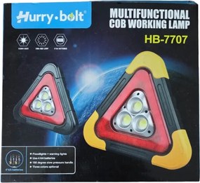 Výstražný LED trojúhelník Hurry bolt HB-7707 na 4x AA baterie