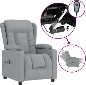Elektrické polohovací křeslo světle šedé textil 3098777