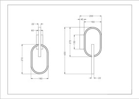 Zuma Line W241145502 - LED Nástěnná lampa RAVON 2xLED/12W/230V černá/zlatá