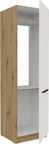 ARIA az | vysoká skříňka 60 LO-210 2F na vestavnou lednici | 60 cm | ANTI FINGERPRINT povrch | artisan/bílá
