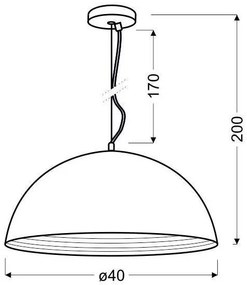 Chromový závěsný lustr 40cm Dorada pro žárovku E27  - Candellux