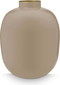 Pip Studio velká kovová váza 32cm, šedohnědá (Velká kovová váza v šedohnědé barvě)