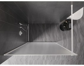 Mexen, Mexen Kioto-XF sprchová stěna s rámem 100 x 202 cm, matná 10 mm, bílá - 800-100-104-20-30-X